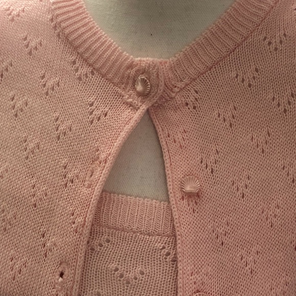 Vintage | Sweaters | Vintage Knit Sweater Set With Shell Buttons | Poshmark